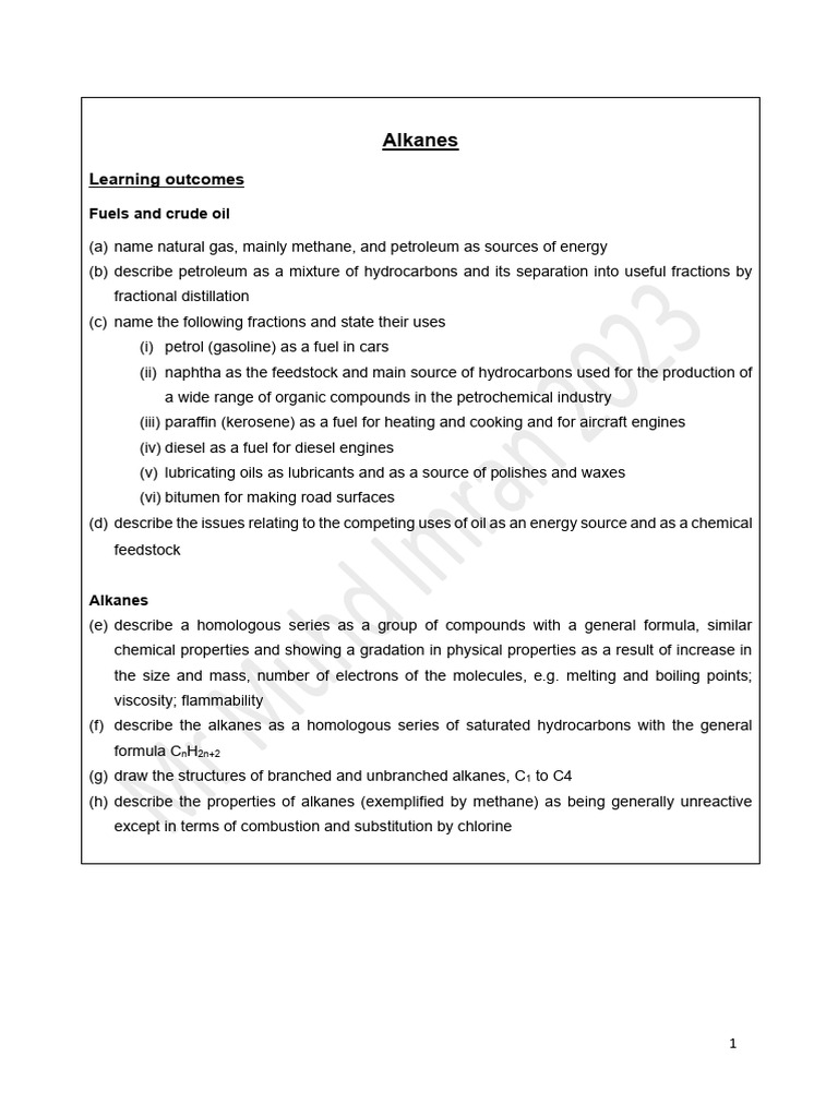 Organic Chemistry Alkanes and Alkenes | PDF | Alkane | Petroleum