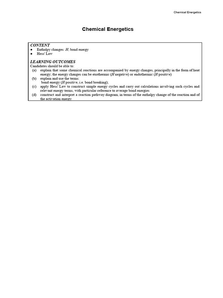 Understanding Chemical Energetics | PDF | Enthalpy | Chemical Reactions