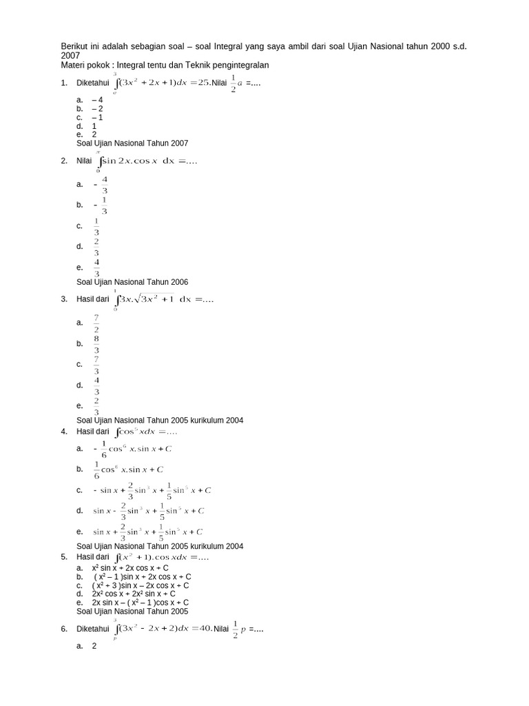Soal Integral | PDF