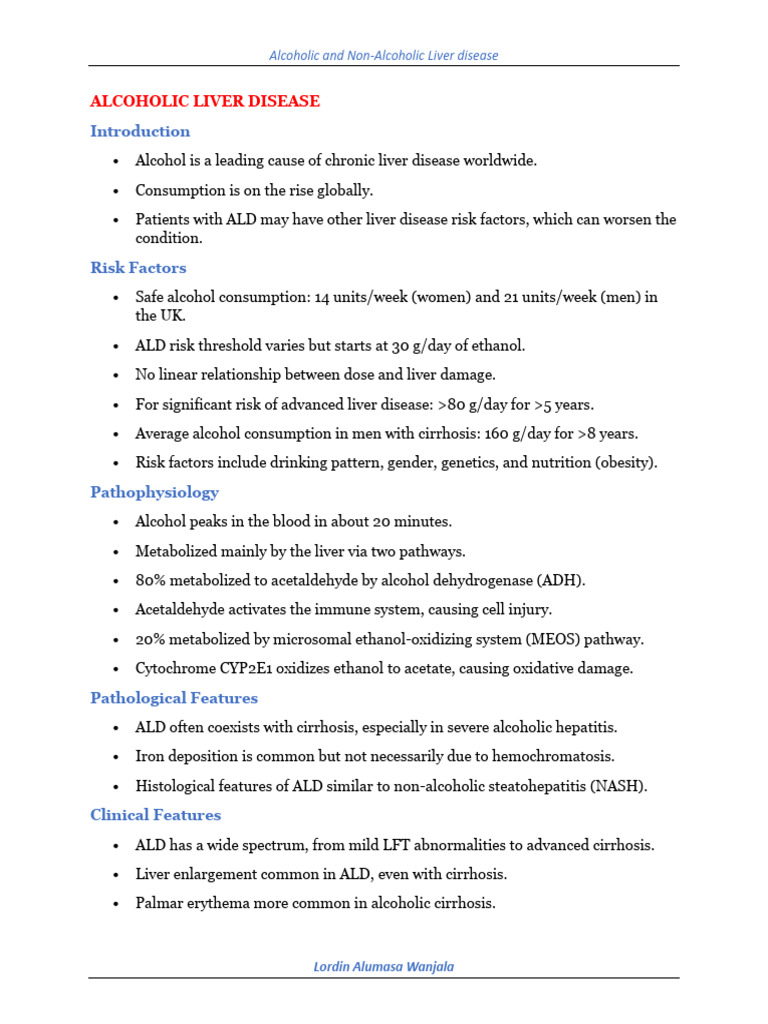 Understanding Alcoholic and Non-Alcoholic Liver Disease | PDF ...