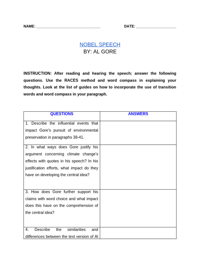 Nobel Speech-A1 | PDF