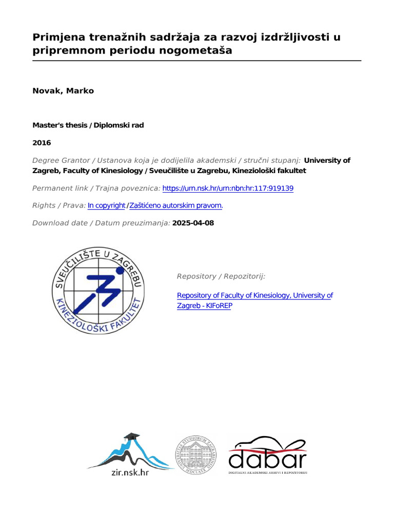 Novak Marko Kif 2016 Diplo Sveuc | PDF