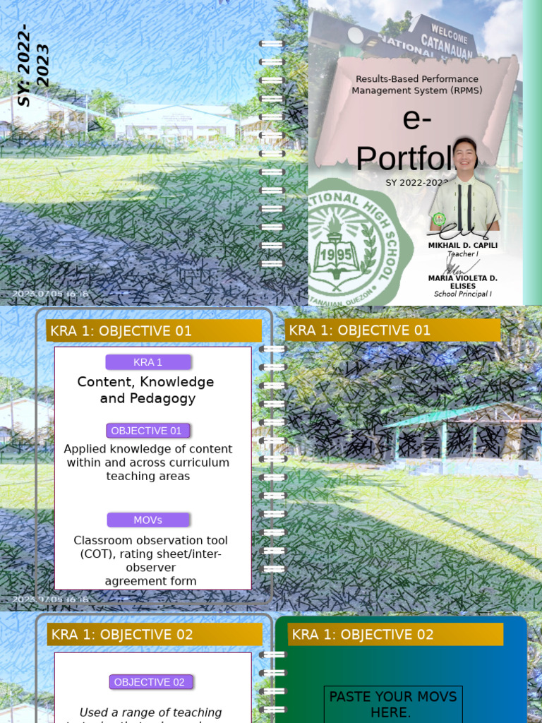 Rpms-eportfolio Template v2.0 (1) | PDF | Learning | Educational Assessment