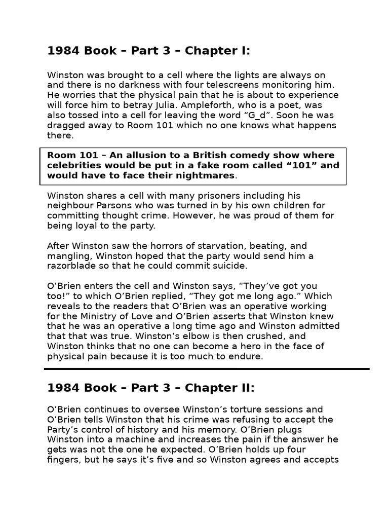 1984 Book - Part 3 - Chapter I, II, III | PDF