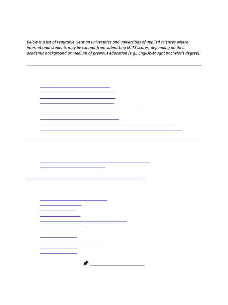 German Universities That Do Not Require IELTS | PDF