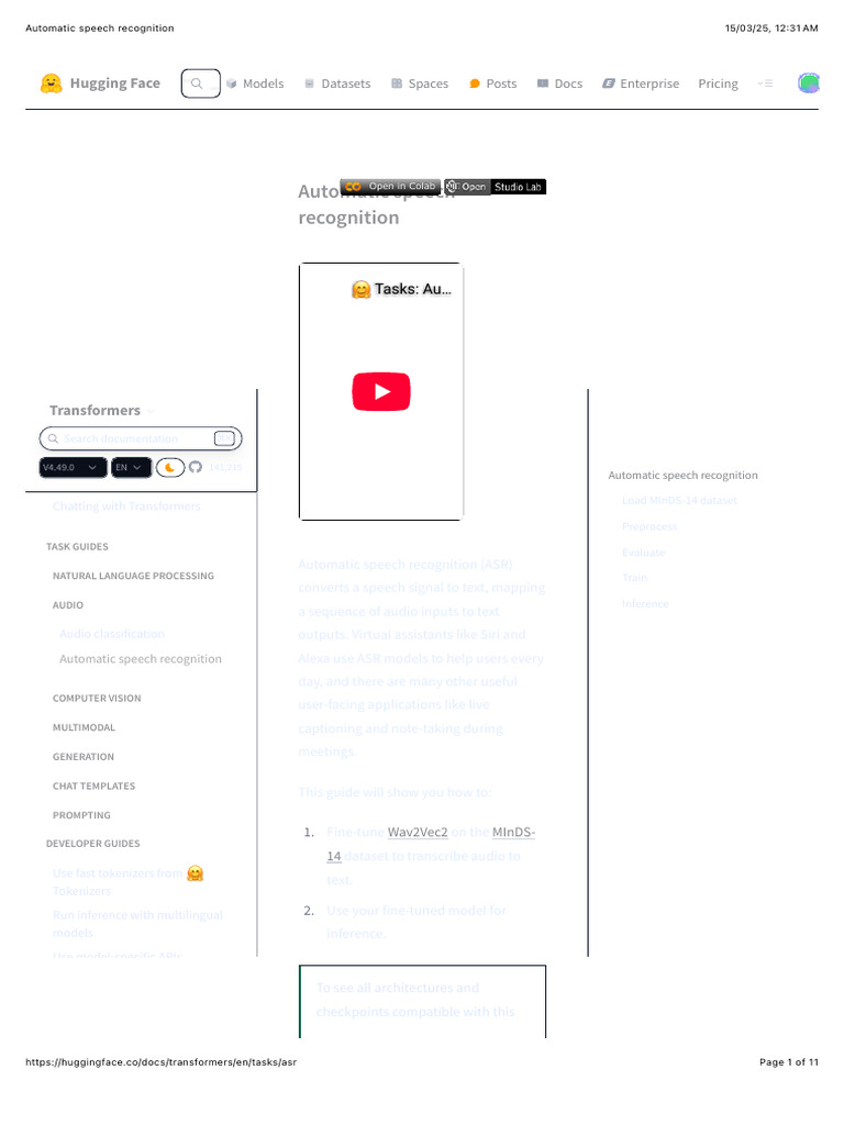 Automatic speech recognition | PDF | Speech Recognition | Computing