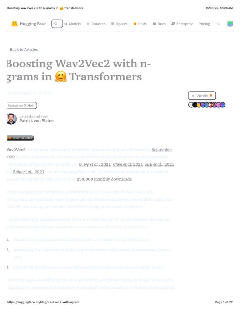 Boosting Wav2Vec2 with n-grams in ? Transformers | PDF | Speech Recognition | Computing