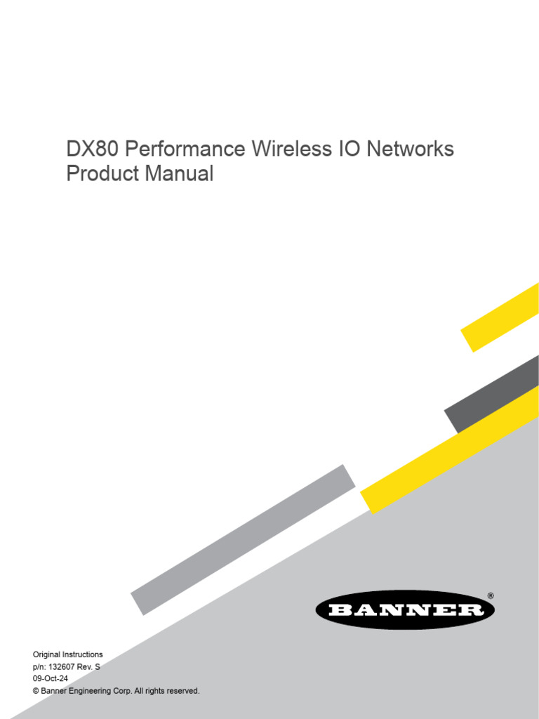 DX80 Wireless IO Networks Manual | PDF | Computer Network | Wireless ...