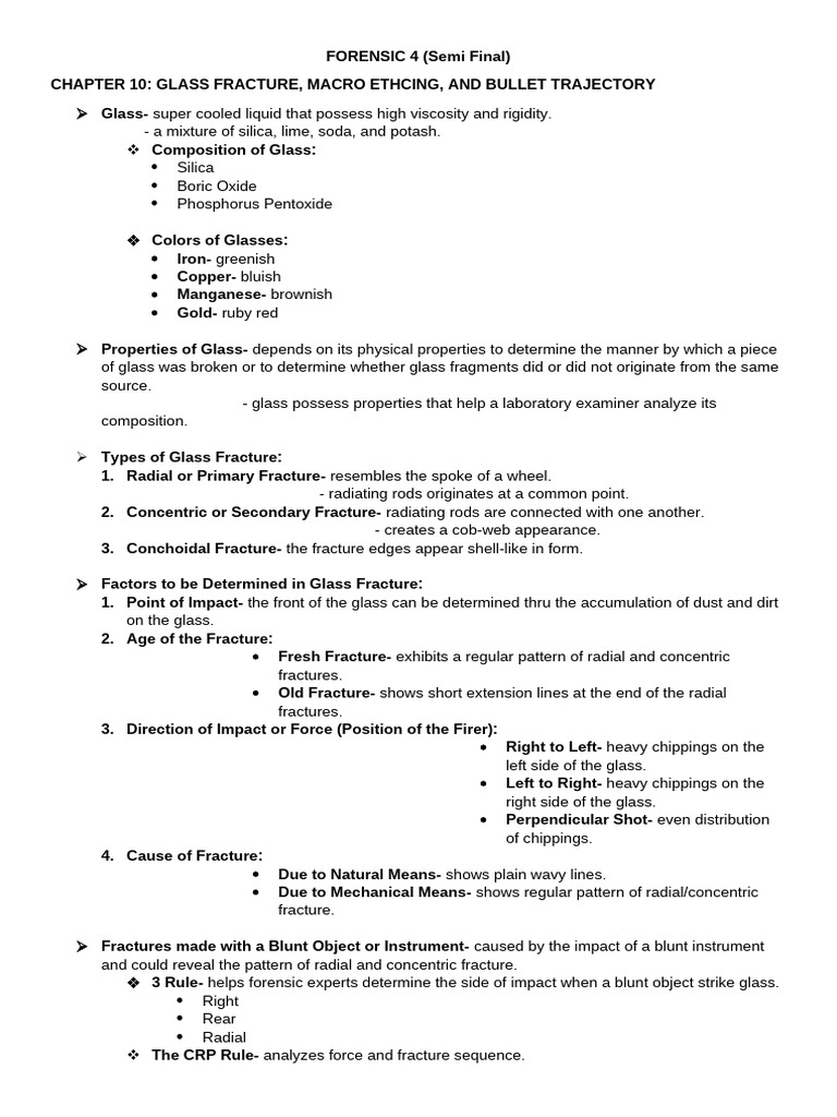 FORENSIC 4 (Forensic Chemistry) | PDF | Glasses | Fracture