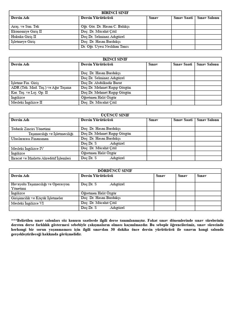 2024 2025 Bahar Vize Programi 18032025 | PDF