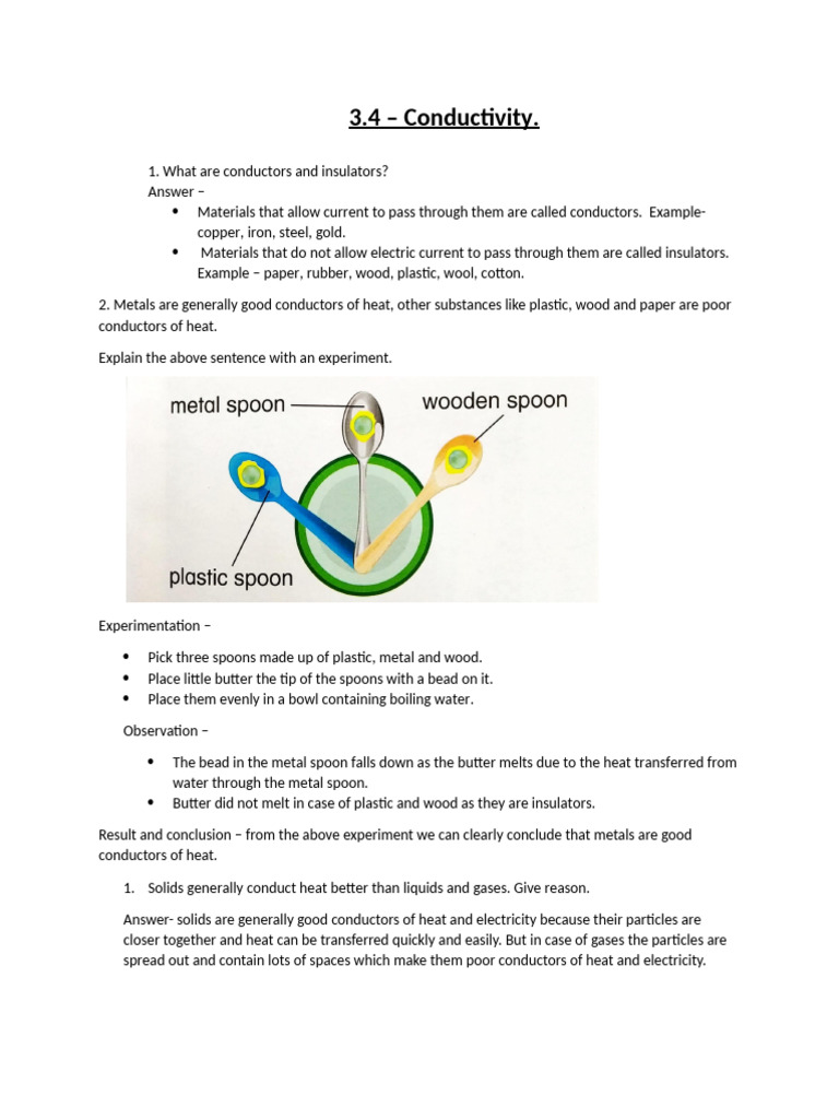 3.4 and 3.5 notes | PDF | Insulator (Electricity) | Electrical Conductor