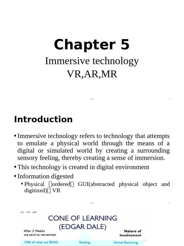 Chapter 5 Augmented Reality (AR) | PDF | Virtual Reality | Augmented Reality