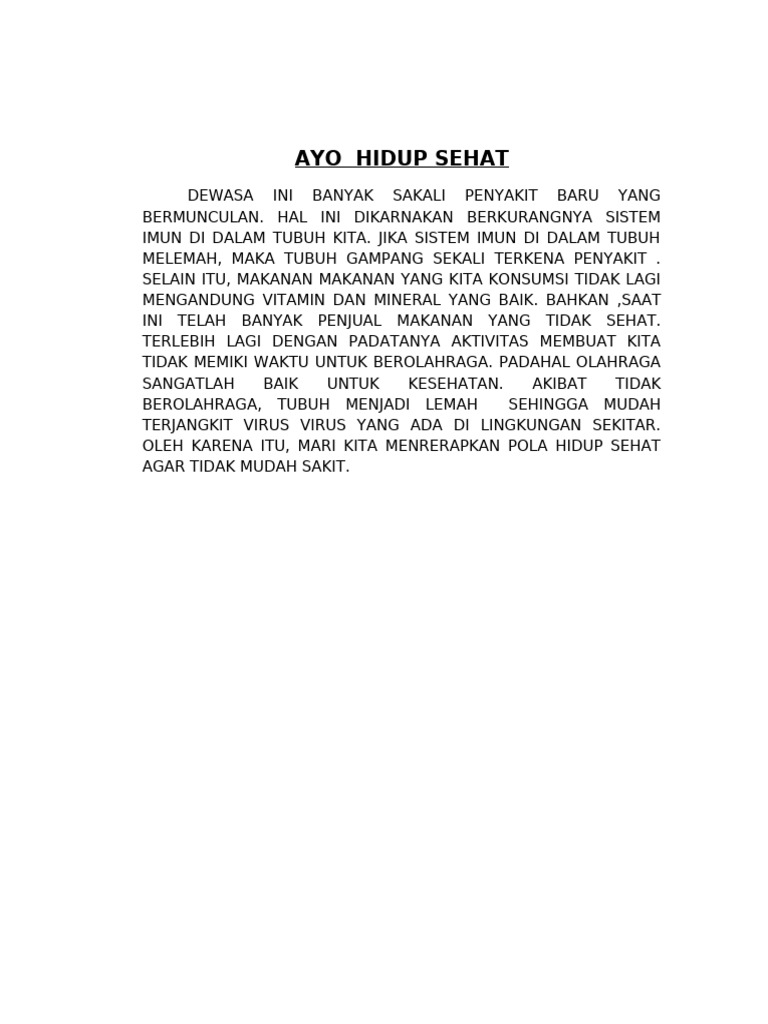 Ayo Hidup Sehat | PDF