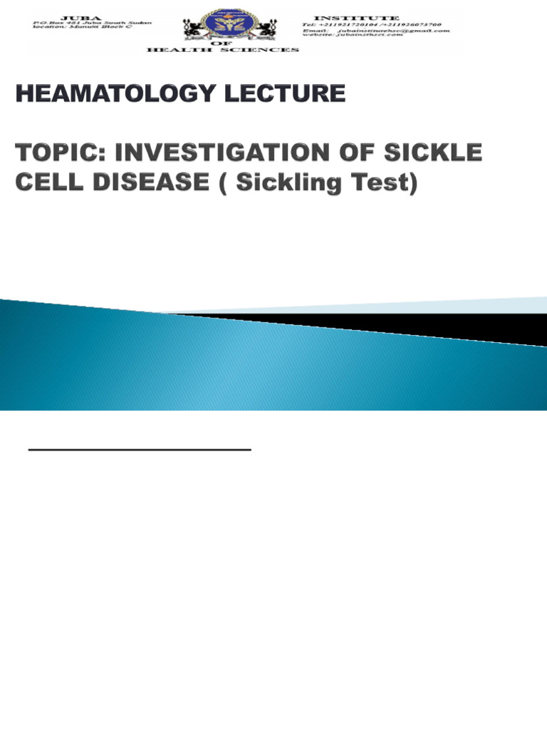 Sickle Cell Disease Overview and Testing | PDF | Tissue (Biology ...