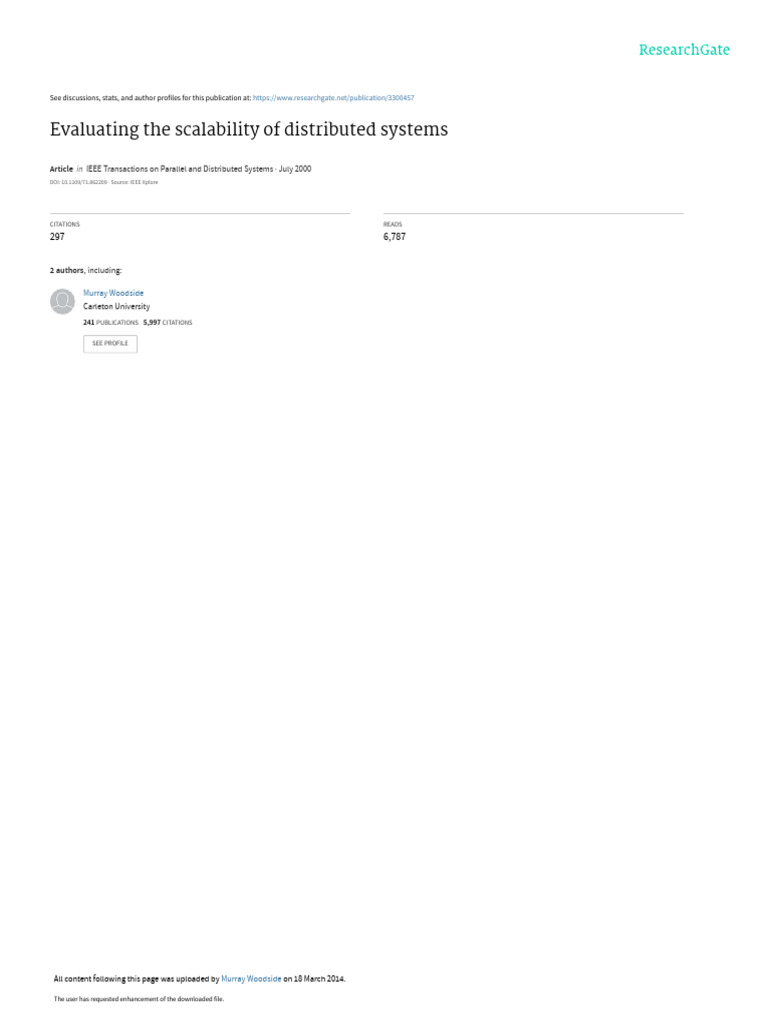 Evaluating The Scalability of Distributed Systems | PDF | Scalability ...