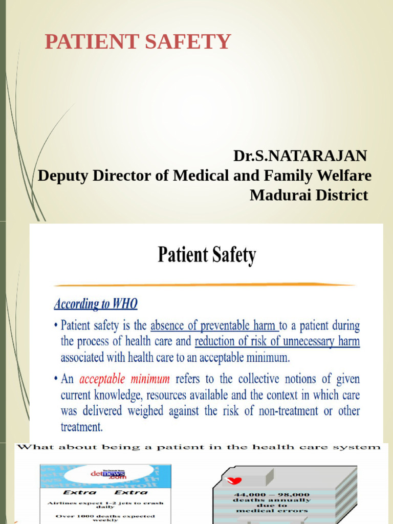 Patient Safety TRNG | PDF | Medical Error | Intravenous Therapy