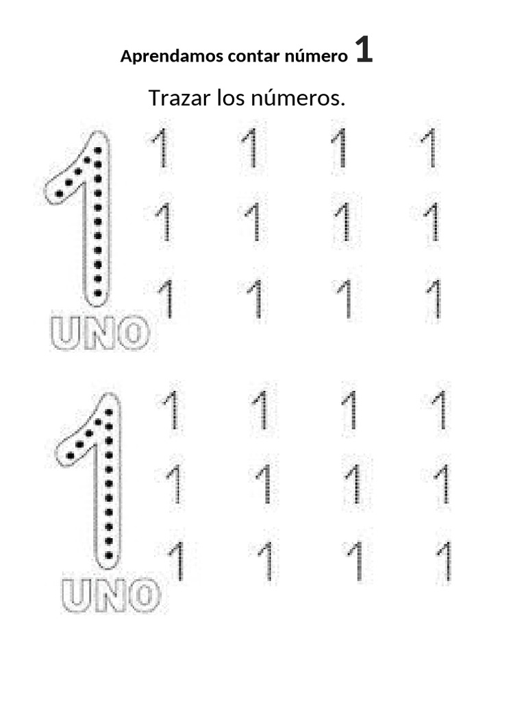Aprendamos contar número 1 | PDF