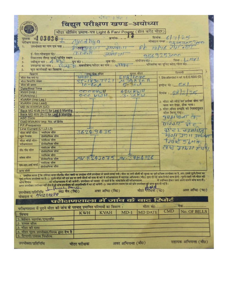 Meter Sealing Report | PDF