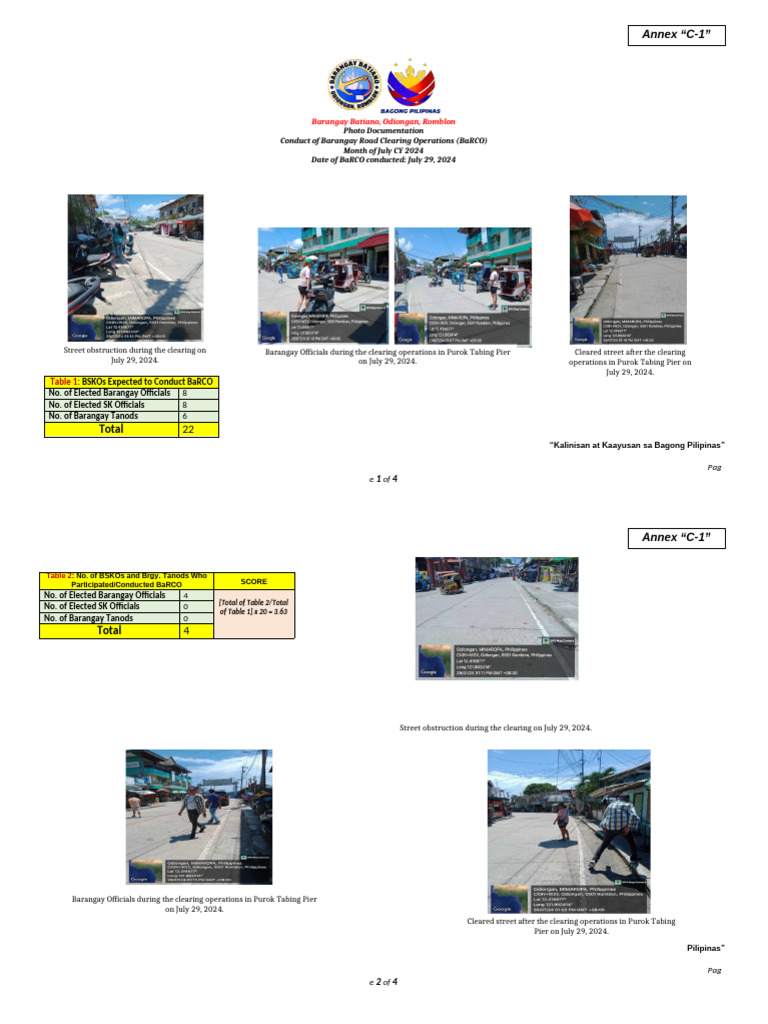 Annex C-1 - Photo Documentation - Barangay Batiano July 2024 BaRCO | PDF | Youth Organizations ...