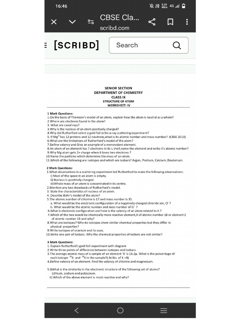 ch3+ch4 Practise Chemistry | PDF