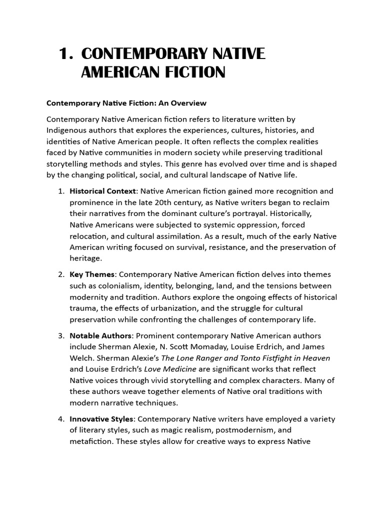 Contemporary Native American Fiction | PDF | Science Fiction | Identity ...
