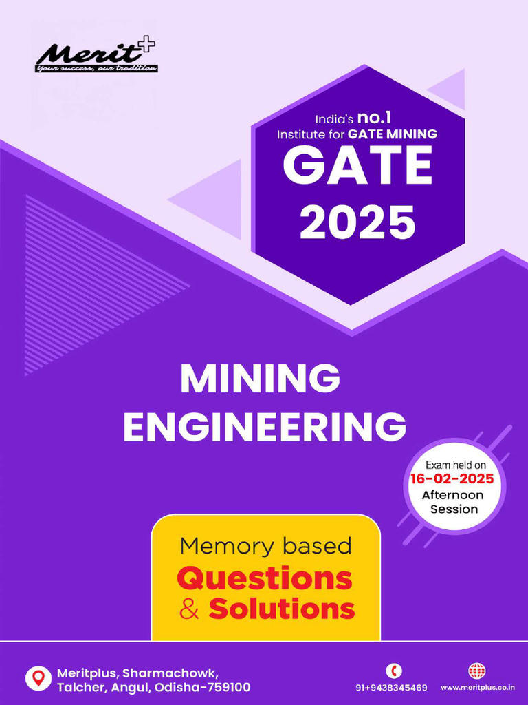 GATE Mining 2025 Question Solutions | PDF