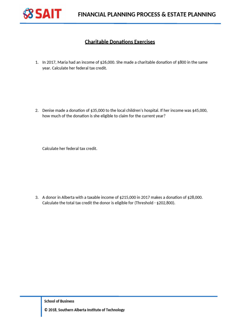 Charitable Donations Handout 2 | PDF
