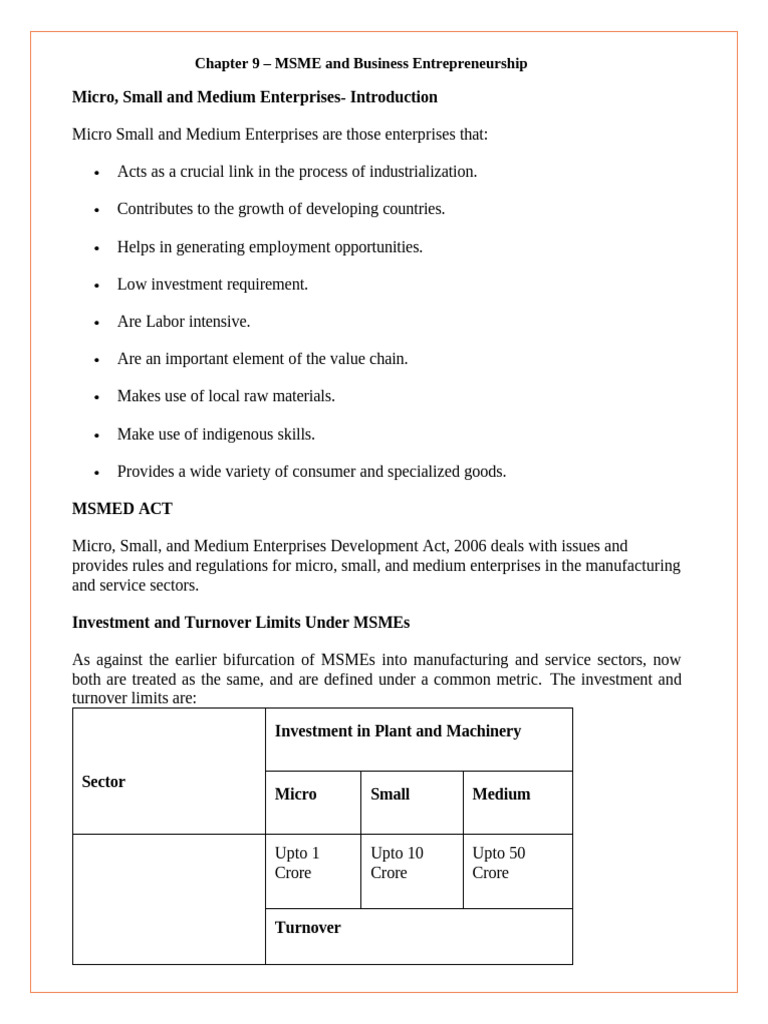 MSME and Entrepreneurship Overview | PDF | Intellectual Property ...