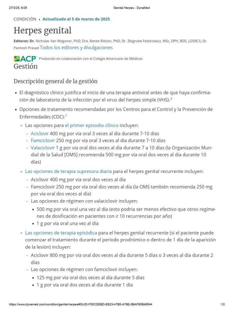 Genital Herpes - DynaMed | PDF | Virología | Inmunología