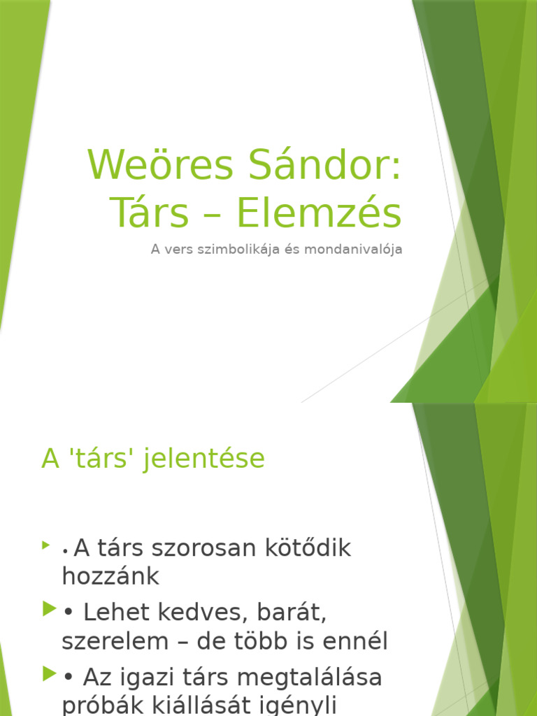 Weores Sandor Tars Elemzes | PDF