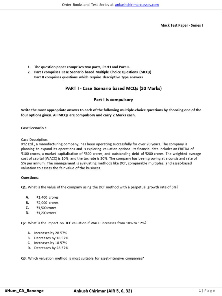 Afm 1 Question Paper (Updated) | PDF | Hedge (Finance) | Option (Finance)