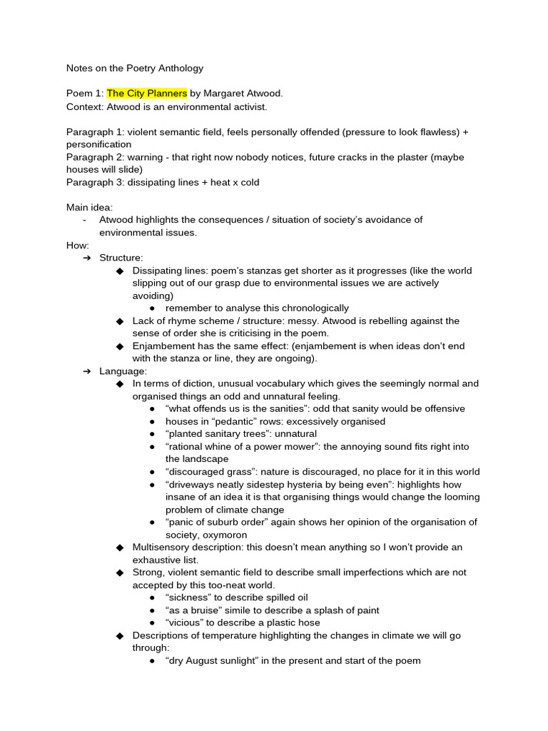 Poetry Anthology and Purple Hibiscus Essays | PDF | Poetry