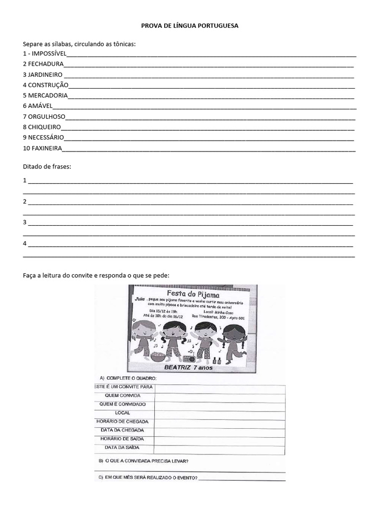 Prova de Português - Henrico | PDF