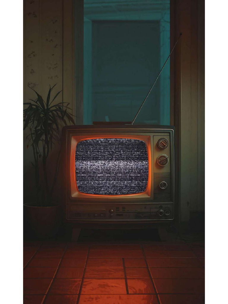 Retro TV Green Screen Template - (JPG) | PDF