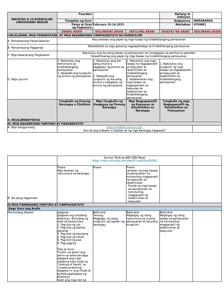 Dll-Makabansa Q4W1 - 113639 | PDF