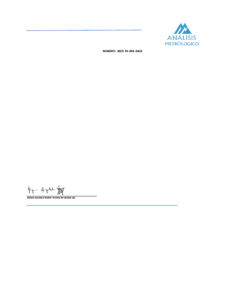C.C MDS-TH-005-0425 Termohigrometro Servismed | PDF | Calibración | Exactitud y precisión