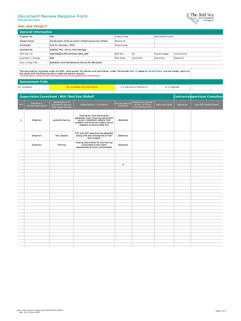 R09 O09c01 FFC Omm El 0001 - DRF (C0) | PDF