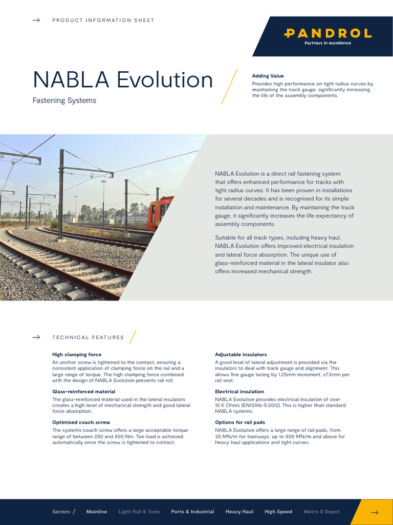 NABLA Evolution Rail Fastening System | PDF | Rail Transport ...