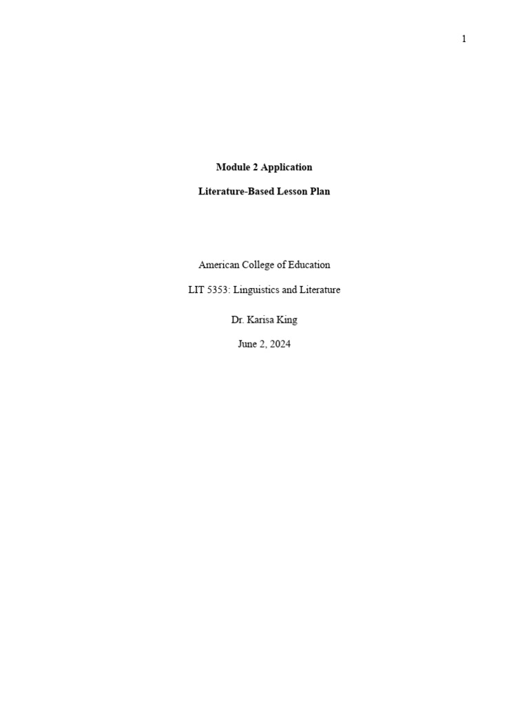 LIT5353-Module 2 Application | PDF | Reading Comprehension | Vocabulary