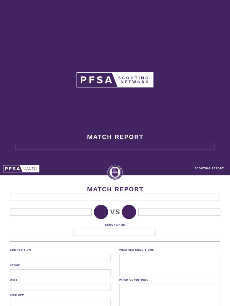 PFSA IndividuaL MATCH REPORT | PDF