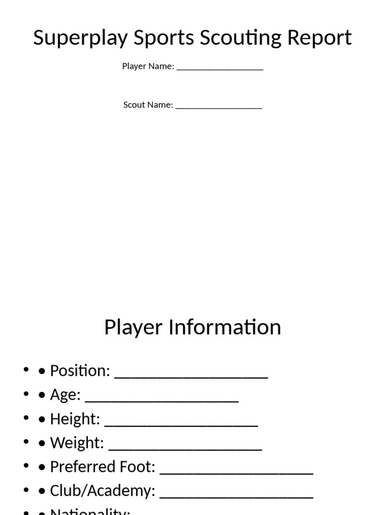 Superplay Scouting Report Template | PDF