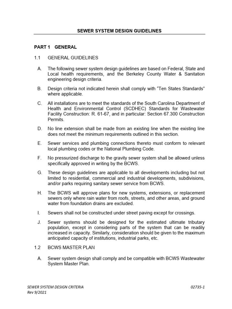 appendix-g-02735-sewer-system-design-guidelines | PDF | Sanitary Sewer ...