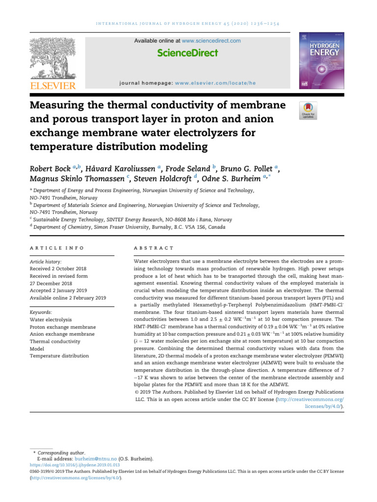 ELE AEM PEM 测量温度 为了分布式建模 | PDF | Electrochemistry | Hydrogen