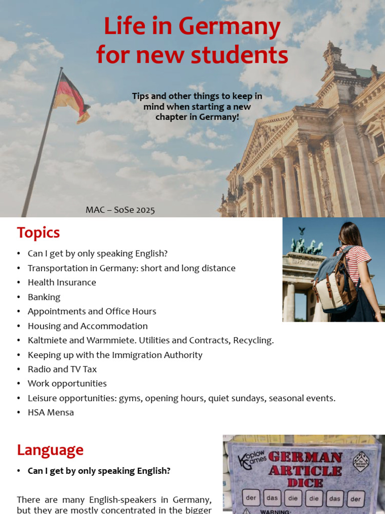 Life in Germany For New Students - SS25 | PDF | Apartment | Waste