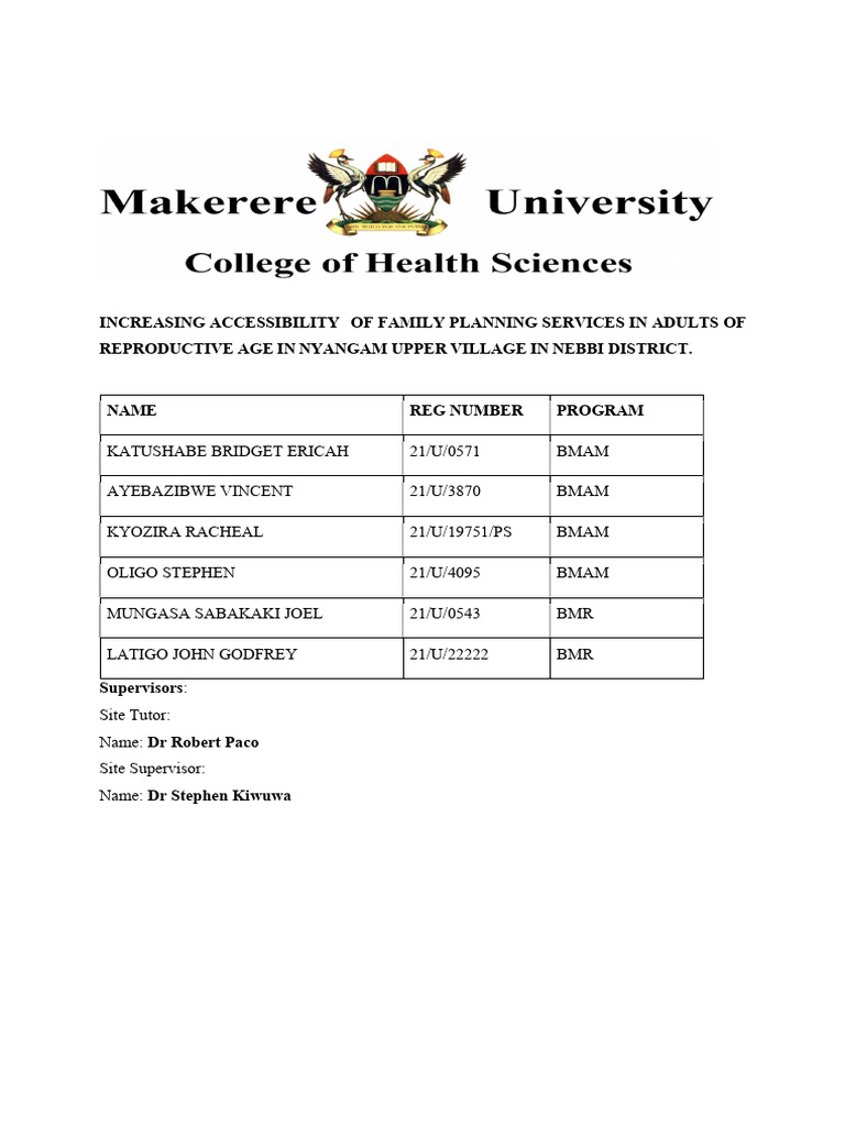Nebbi GH Project Proposal, 2024 | PDF | Family Planning | Birth Control