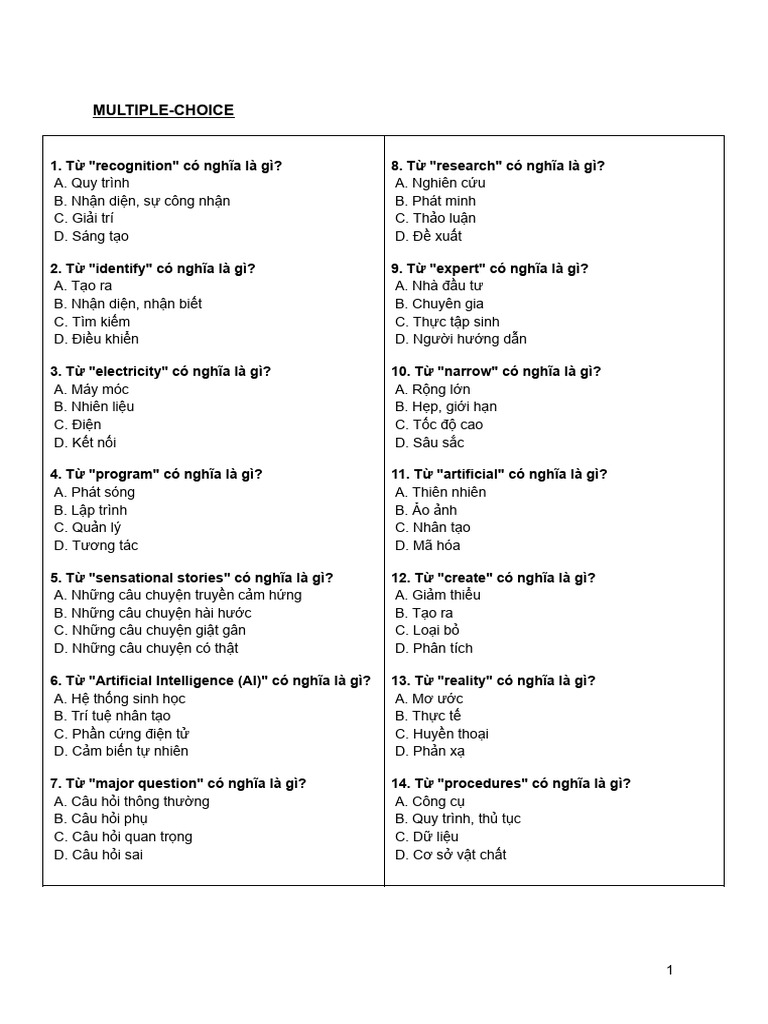 ĐGNL Review Voca L1-L2 | PDF