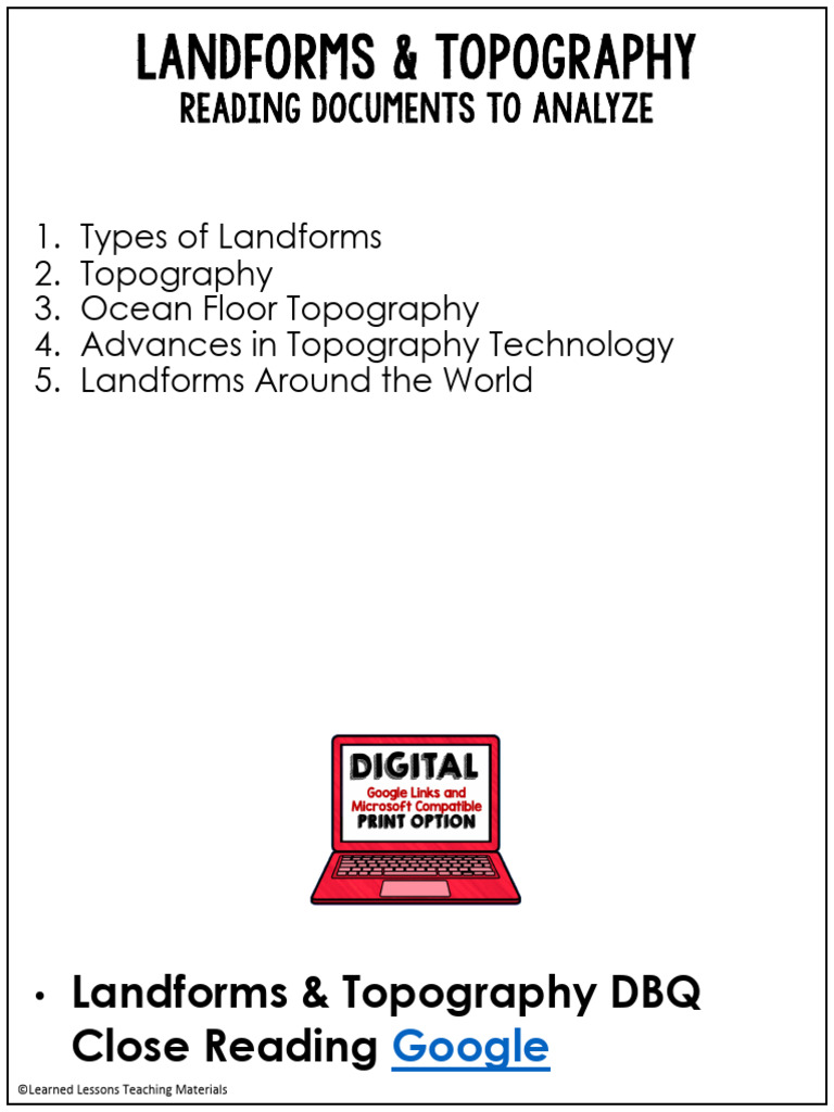 Landforms & Topography DBQ Close Reading | PDF | Seabed | Erosion