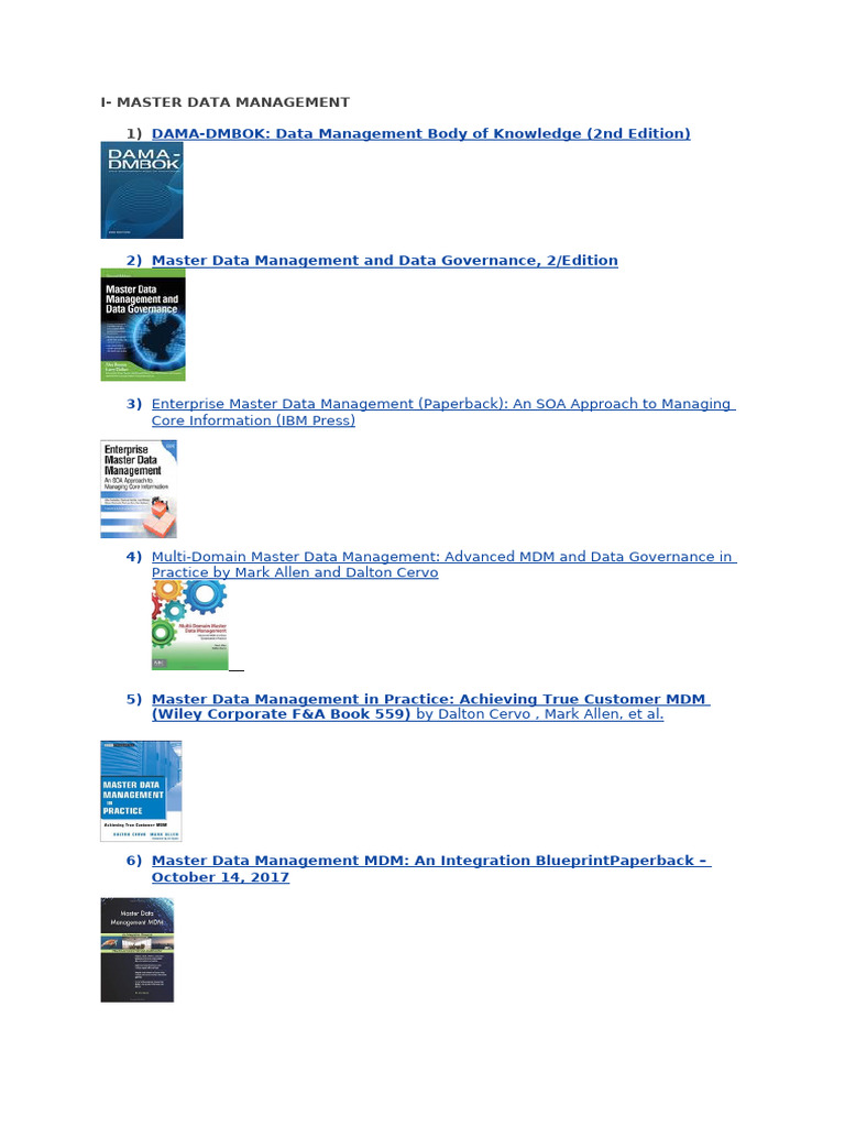Data Management Book List v001 | PDF
