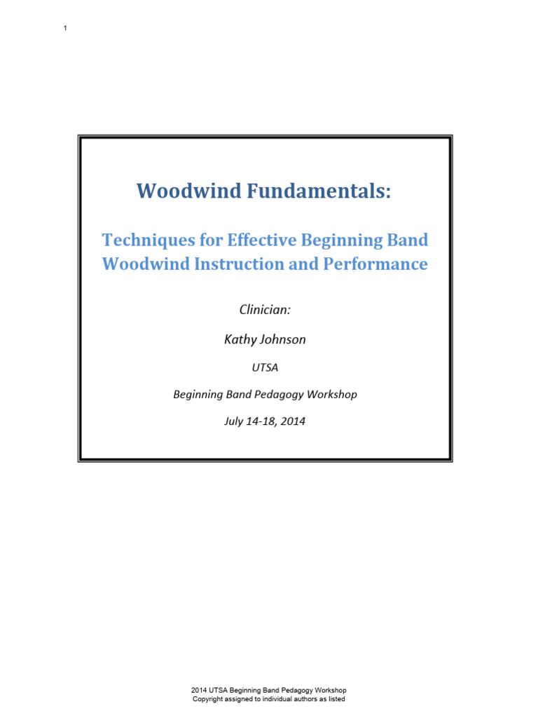 Woodwind Teaching Techniques | PDF | Harmony | Chord (Music)