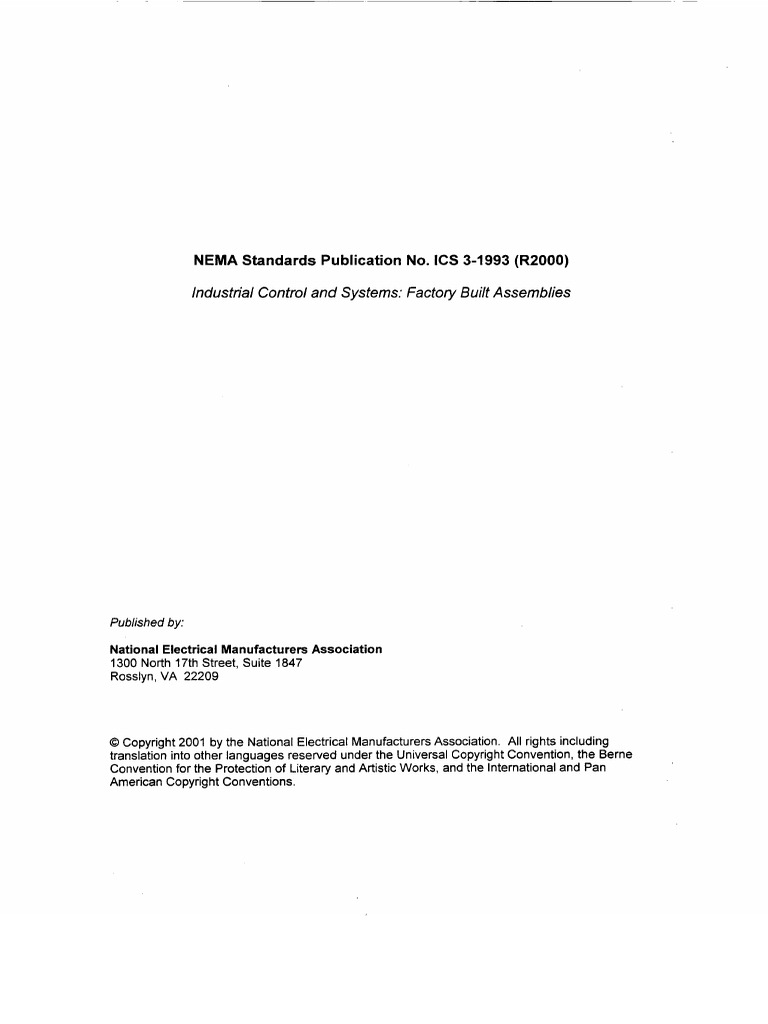 NEMA ICS 3 Industrial Controls and Systems | PDF